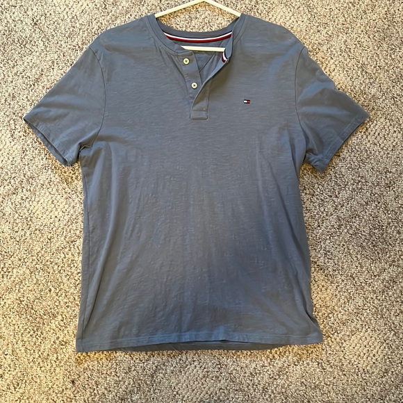 Tommy Hilfiger | Shirts | Tommy Hilfiger Dusty Blue Henley | Poshmark
